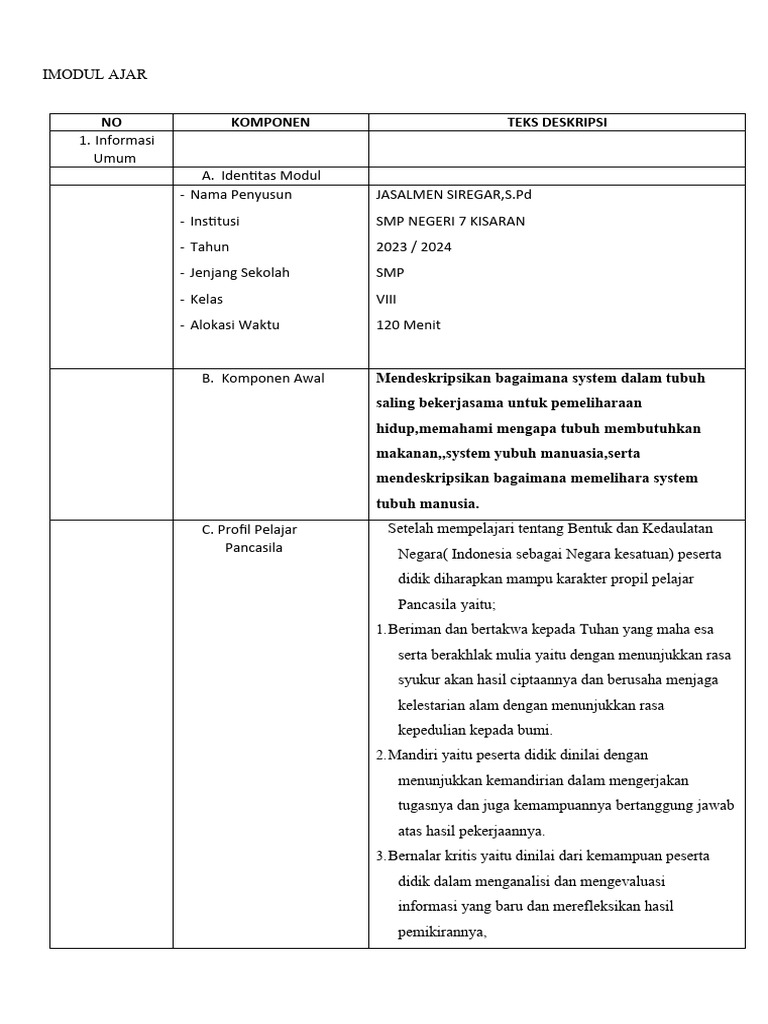 Modul Ajar IPA BAB 2 | PDF