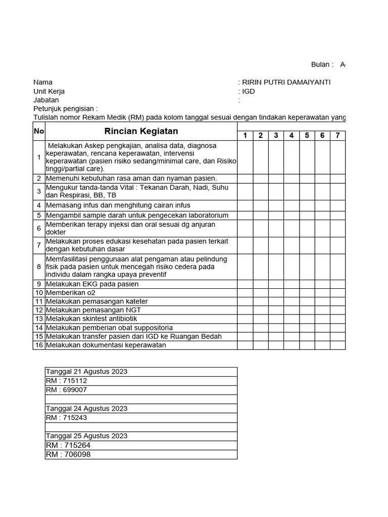Logbook Ririn PD | PDF