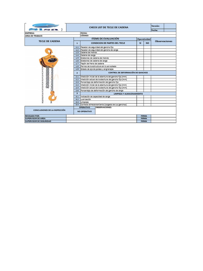 Check List de Tecle Manual | PDF