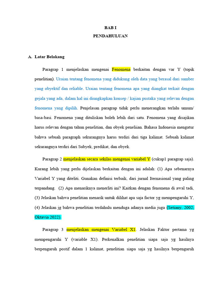 Template BAB 1 Pendahuluan | PDF