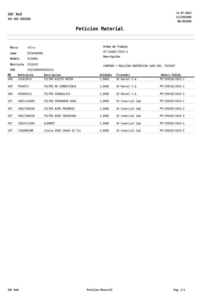 MP 2400 HRS Techint Afi 2516423 (8005694902 - 4903 - 4980 - 4979 Calama) | PDF