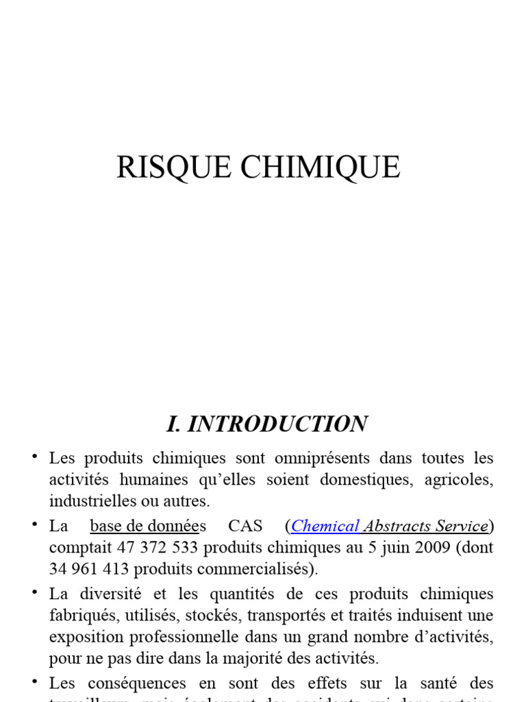 Risque Chimique | PDF | Chimie | Substances chimiques