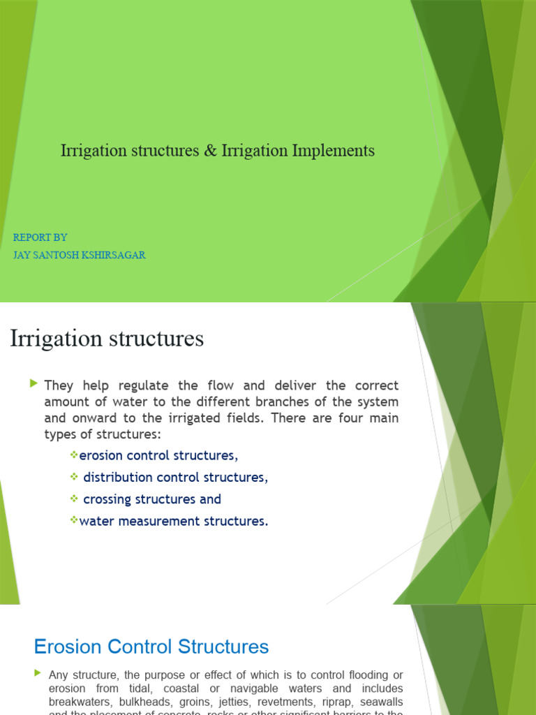 Irrigation Structures and Implements Overview | PDF | Irrigation | Pump