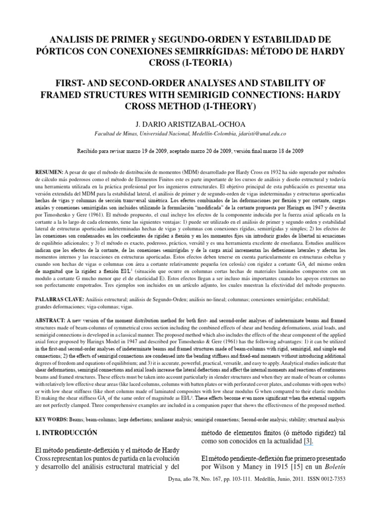 Analisis de Primer y Segundo Orden | PDF | Viga (Estructura) | Doblar