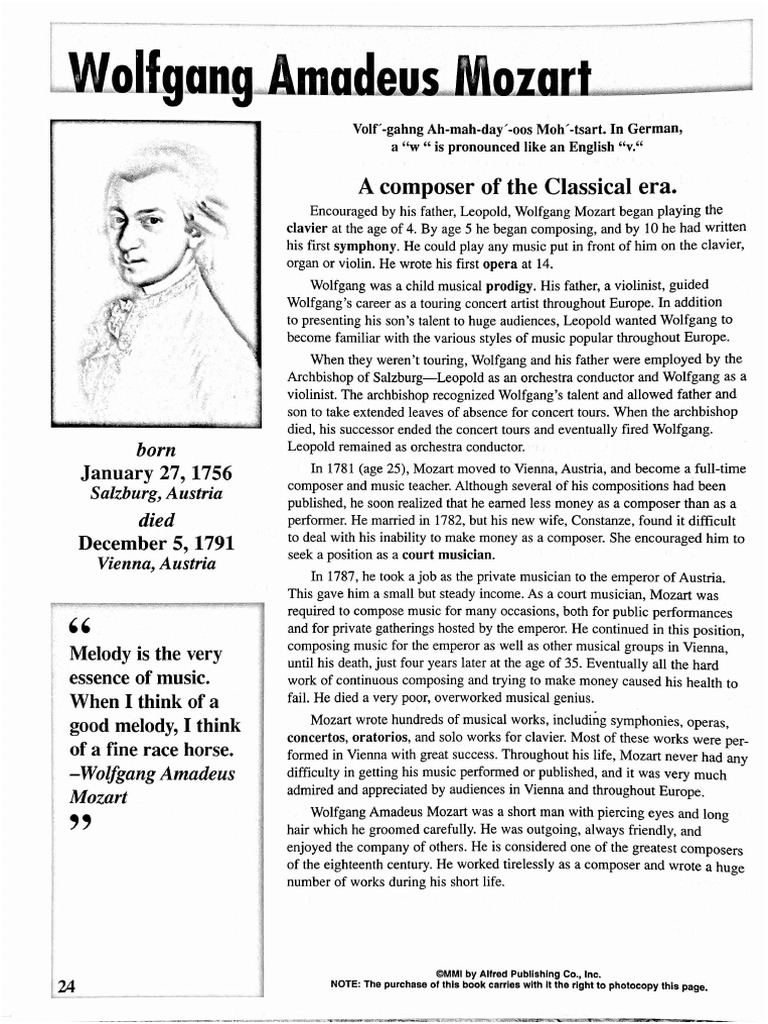 Wolfgang Amadeus Mozart | PDF