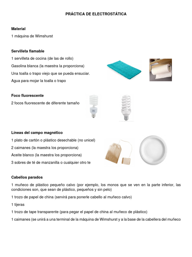 Práctica de Electrostática | PDF