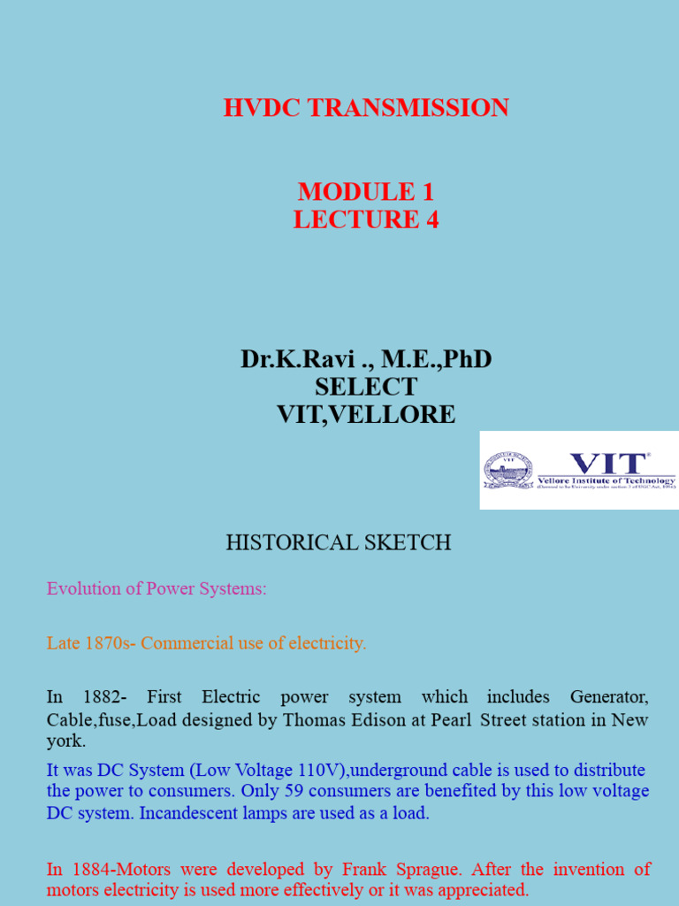 3-Introduction To HVDC Transmission Comparison Between HVDC and HVAC Systems-01-08-2023 | PDF ...