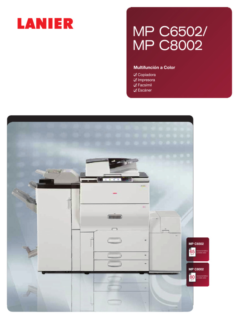 Lanier - MP C6502 MP C8002 Follleto en ES | PDF | Escáner de imagen ...