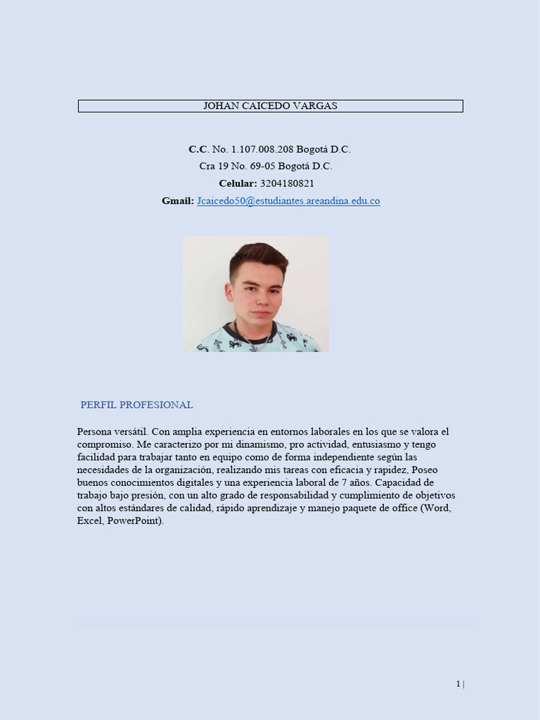 Johan Caicedo Vargas | PDF | Business | Economias