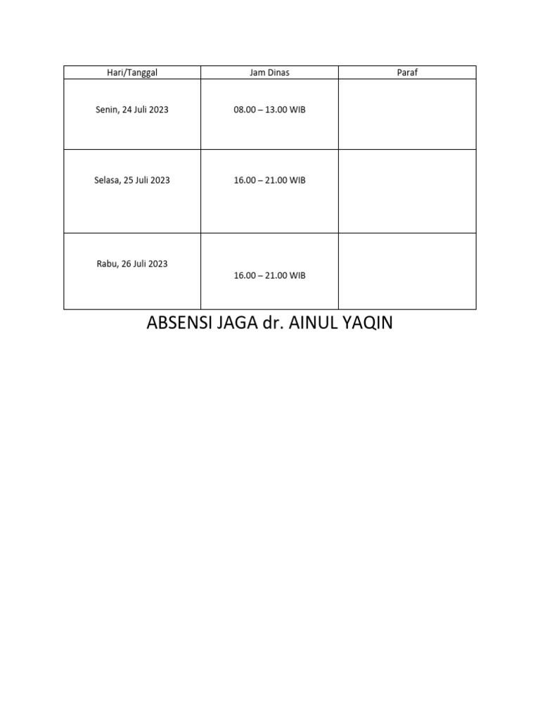 Absensi DR Ainul Yaqin | PDF