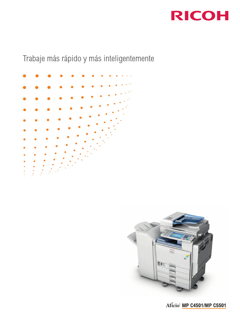 Ricoh Aficio MP C4501 Folleto | PDF | Memoria USB | Impresora (Computación)