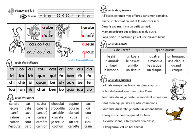 Lecture et syllabes pour enfants | PDF