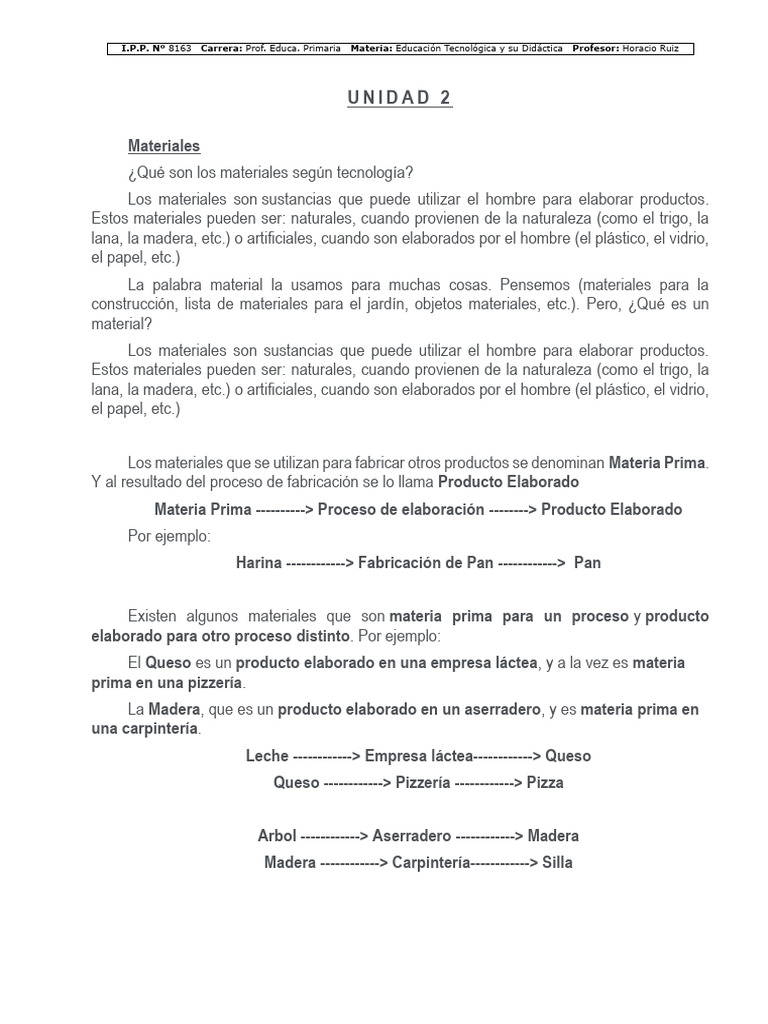 Unidad 2 - Los Materiales | PDF