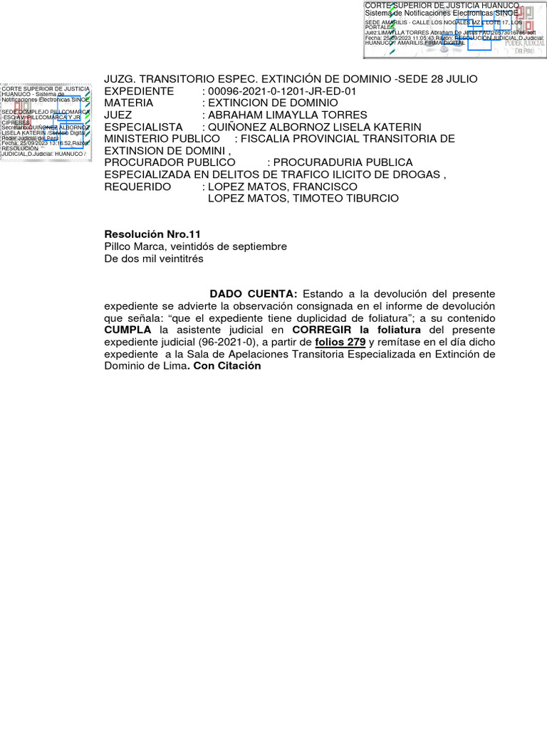 Exp. 00096-2021-0-1201-JR-ED-01 - Resolución - 01214-2023 | PDF | Instituciones gubernamentales ...