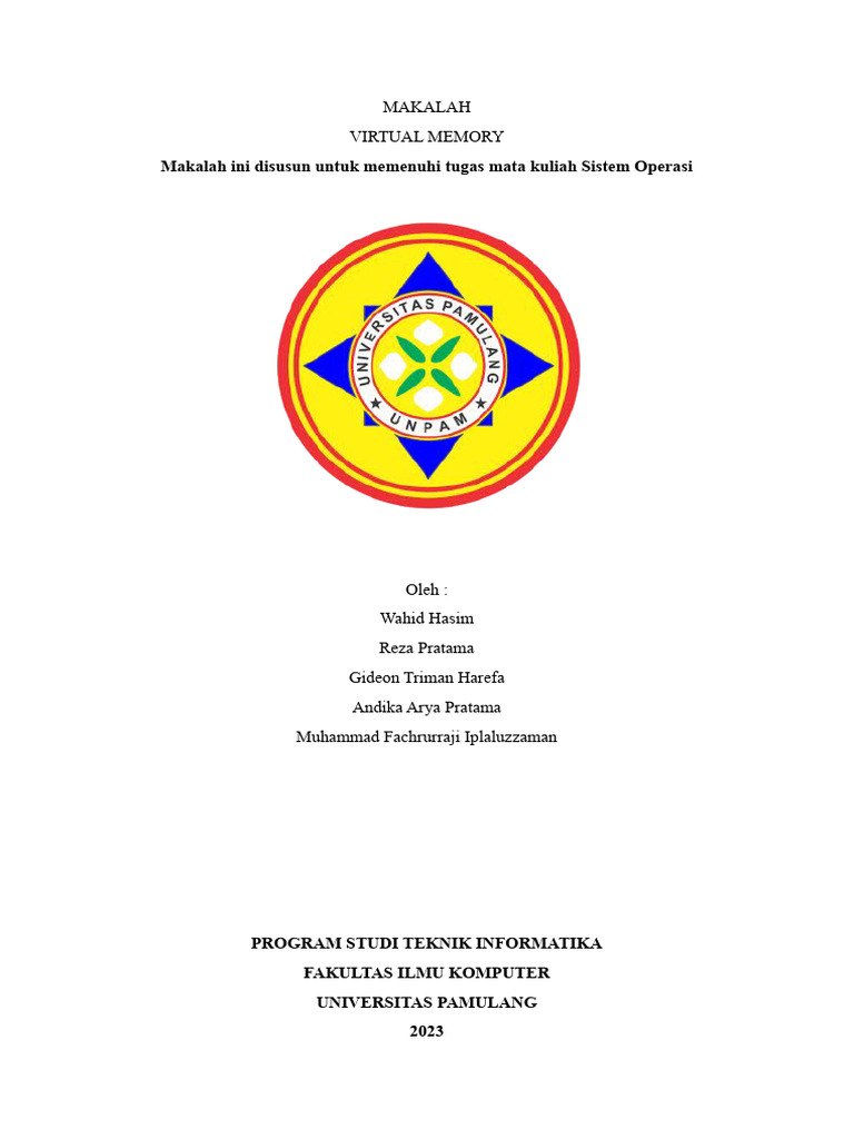 Makalah Sistem Operasi (Virtual Memory) | PDF