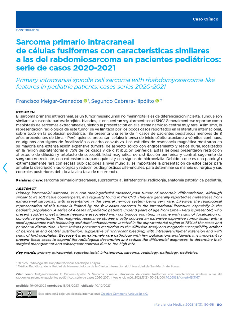 Sarcoma_primario_intracraneal_de_celulas_fusiforme | PDF | Sarcoma ...