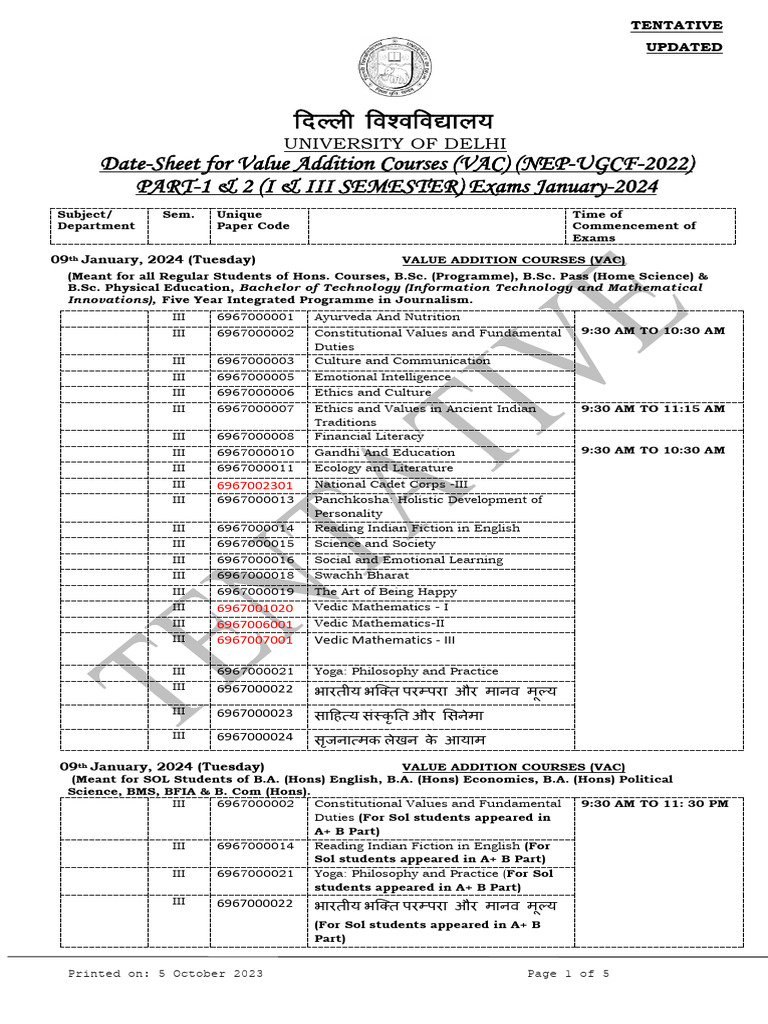 2023-10-05-VAC Sem. III-I | PDF