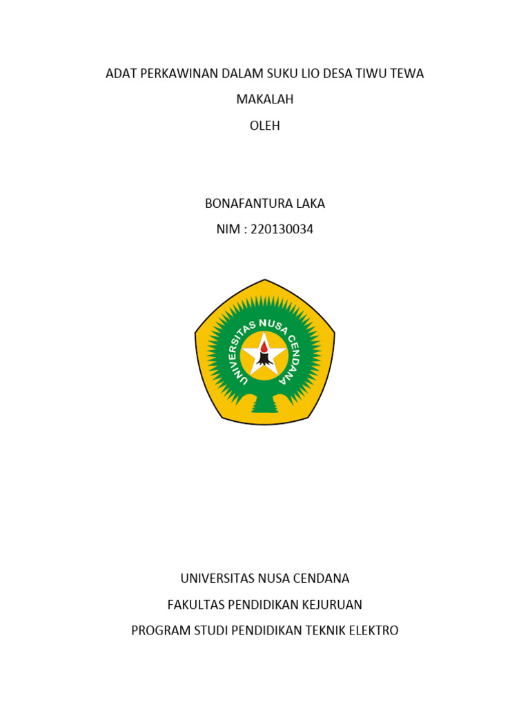 Adat Perkawinan Dalam Suku Lio | PDF