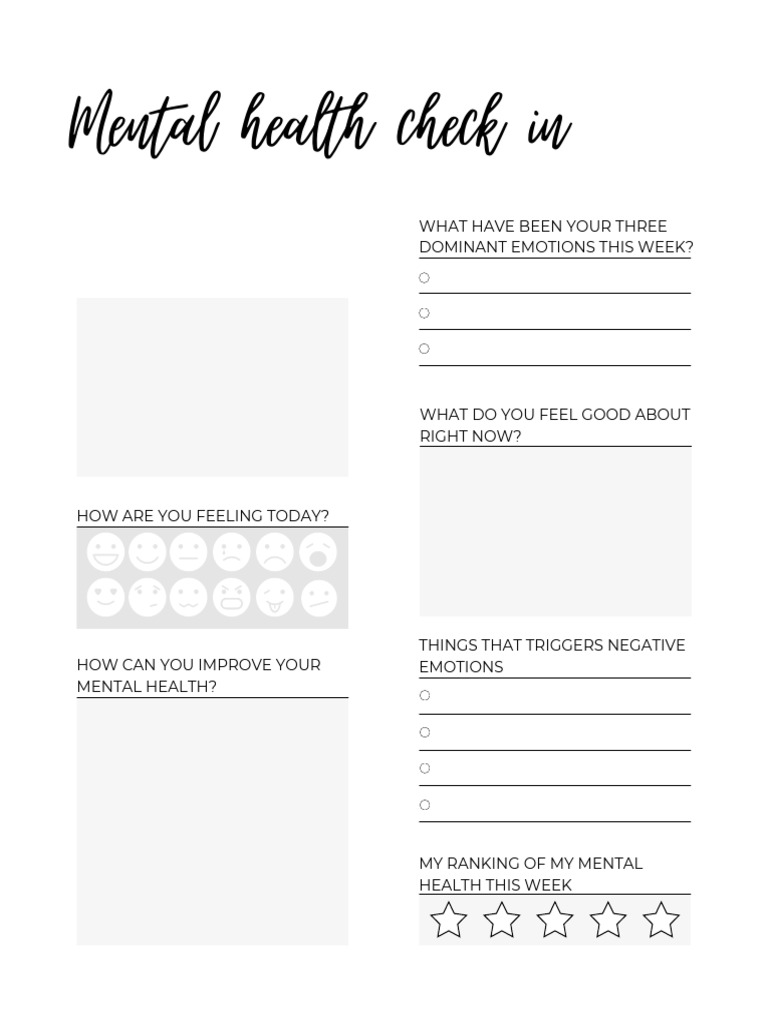 Mental Health Checkin | PDF | Self-Improvement | Science & Mathematics