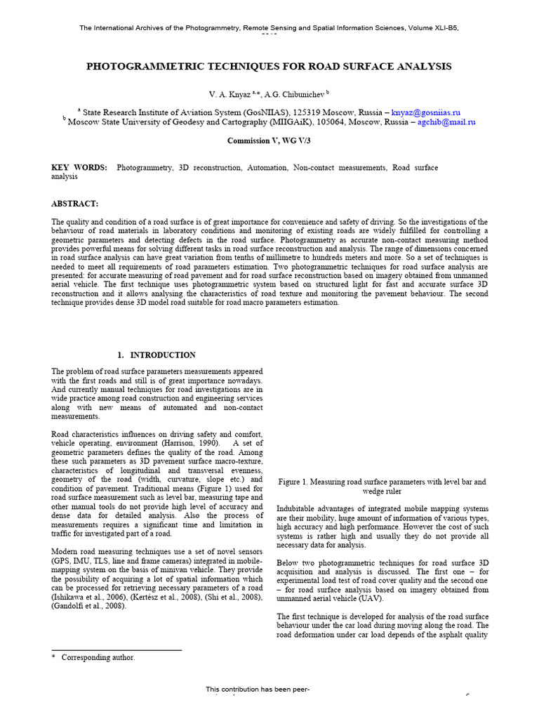 Photogrammetric Techniques For Road Surface Analysisintern | PDF | Image Resolution | 3 D ...