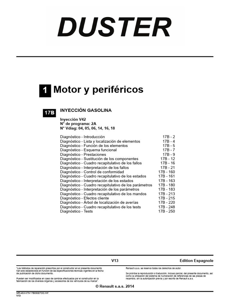 MR453X7917B050 Duster Inyeccion | PDF