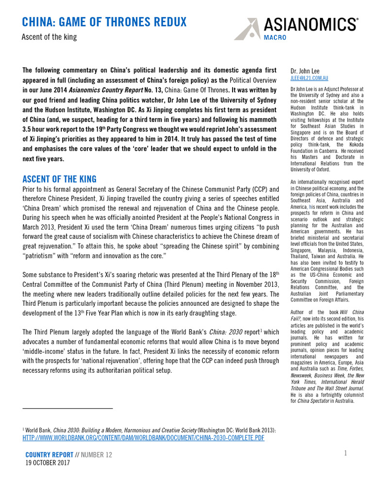 China Game of Thrones Redux 1 | PDF
