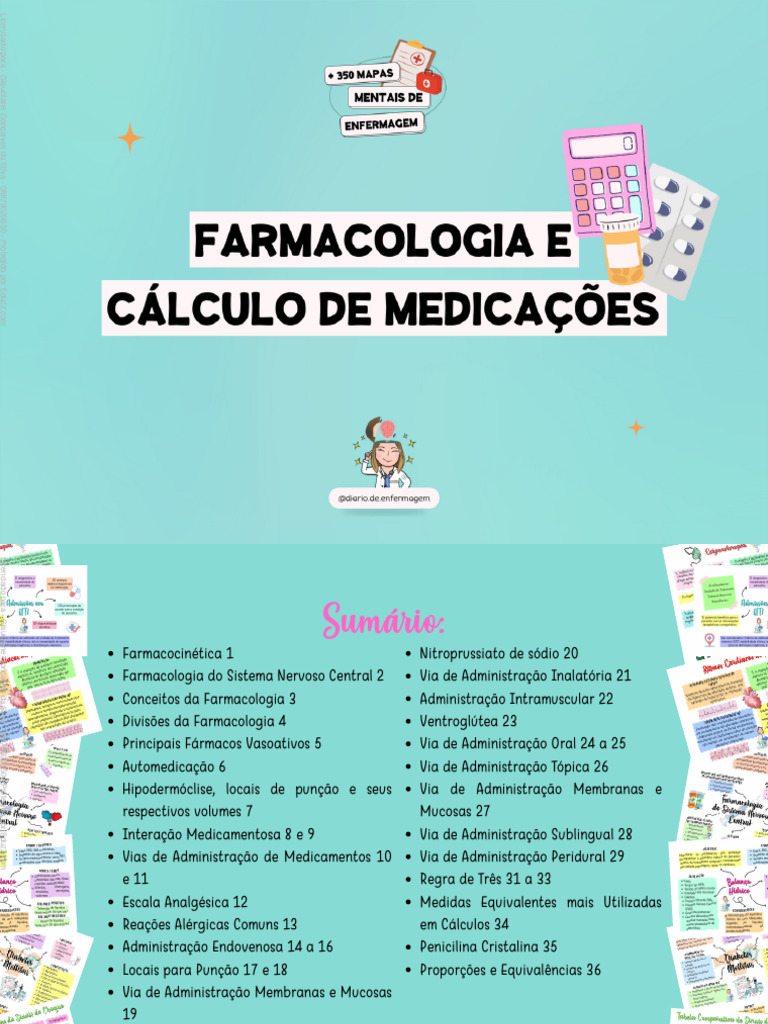 10 Farmacologia e Calculo de Medicacao | PDF | Farmacologia | Farmacocinética