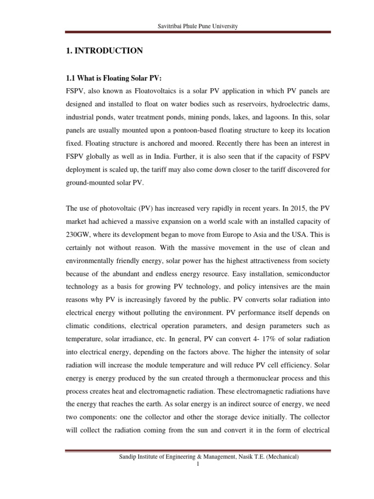 2 - Sample - Report Floating Solar Power Plant | PDF | Photovoltaics ...