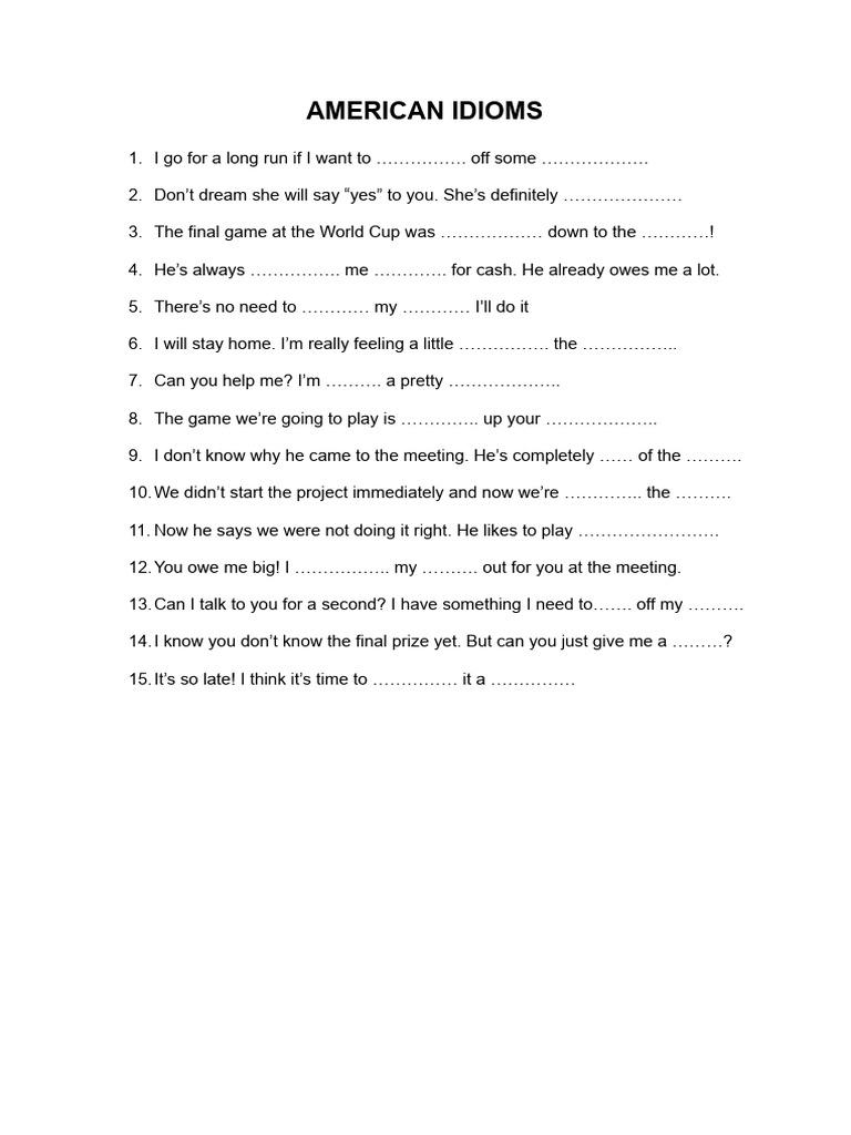 American Idioms | PDF