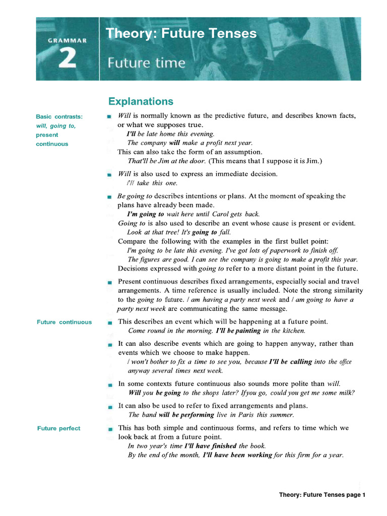 Theory - Future Tenses | PDF