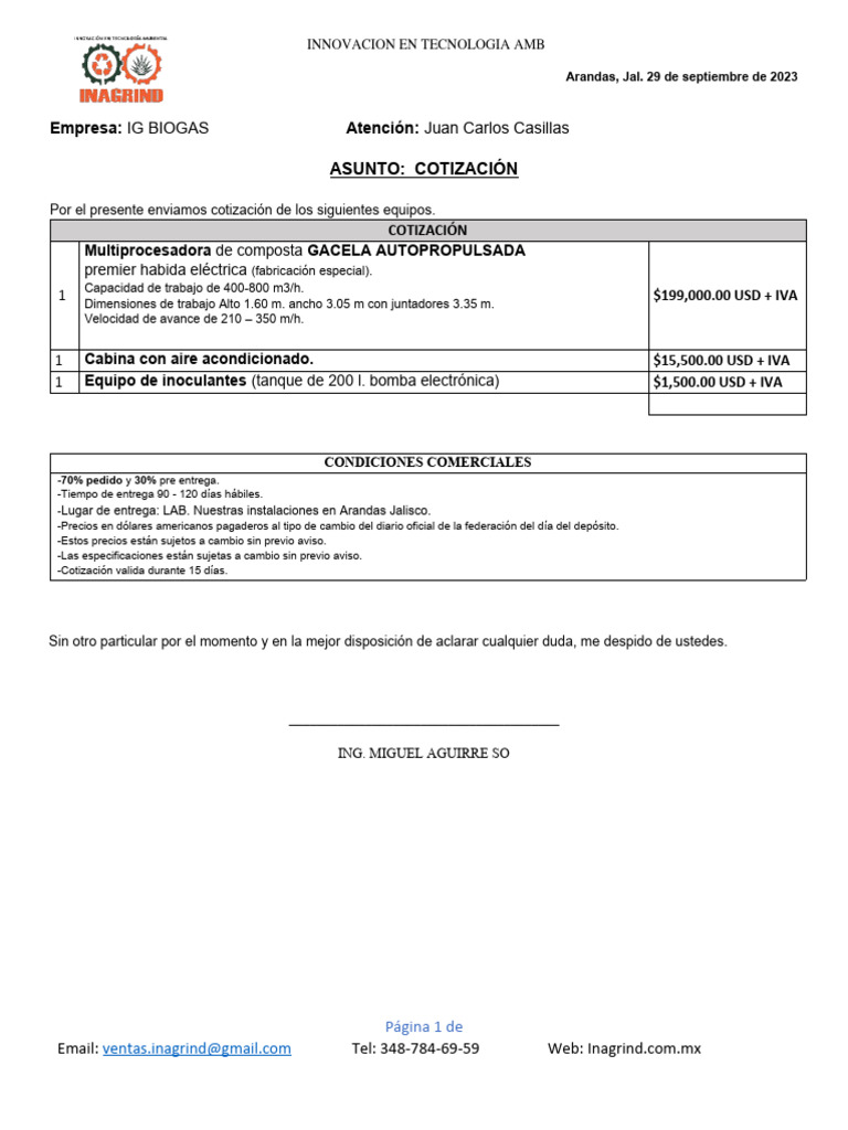 IG BIOGAS | PDF | Bienes manufacturados | Transporte