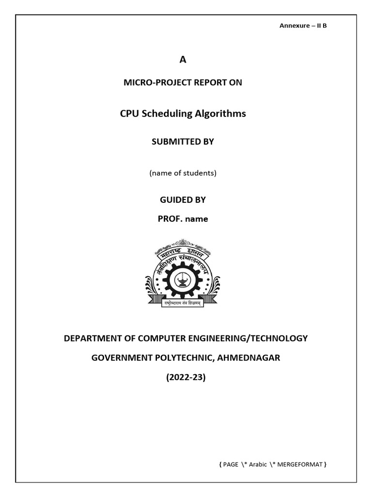 CPU Scheduling Algorithmsreport Osy | PDF