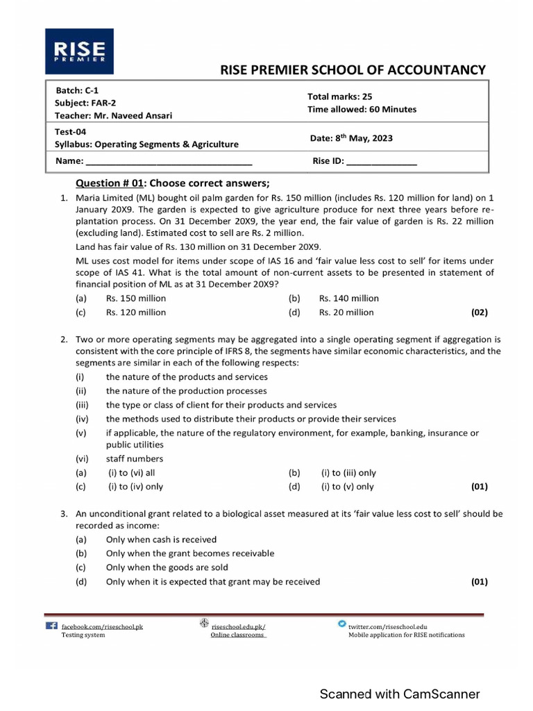 FAR-1 Test 1 To 6 & Term PDF | PDF