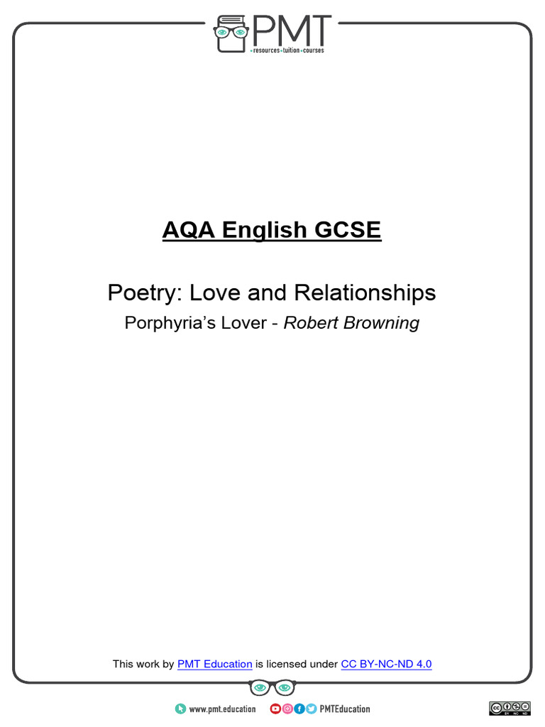 Analysis of Porphyria's Lover | PDF | Poetry