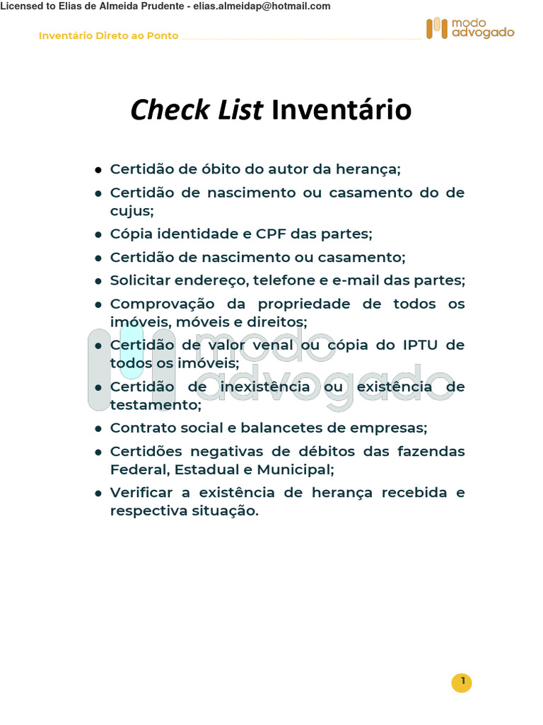 CheckList de Inventário | PDF