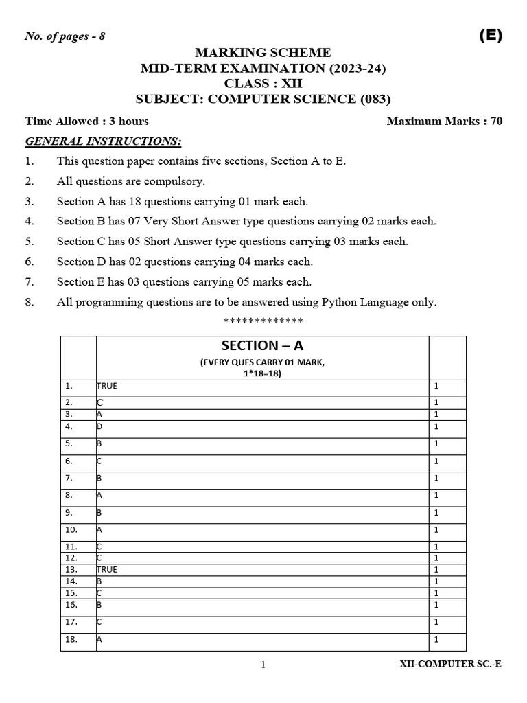 Xii - Computer Science - Doc-1 | PDF | Parameter (Computer Programming) | Text File