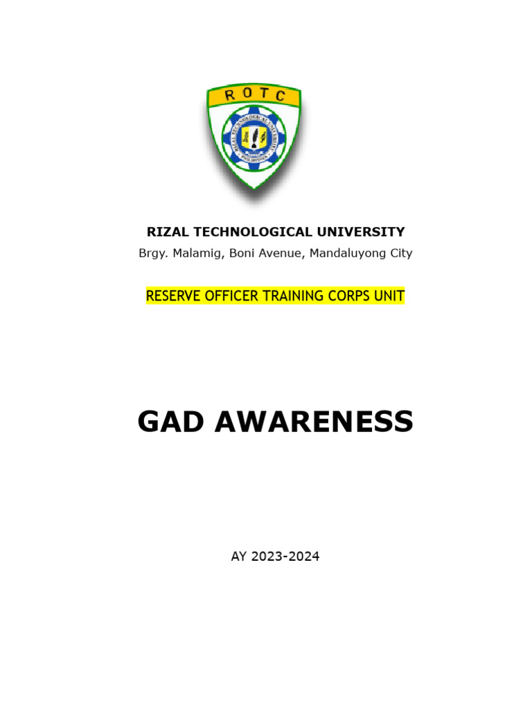 GAD Awareness for ROTC Cadets | PDF | Gender And Development ...