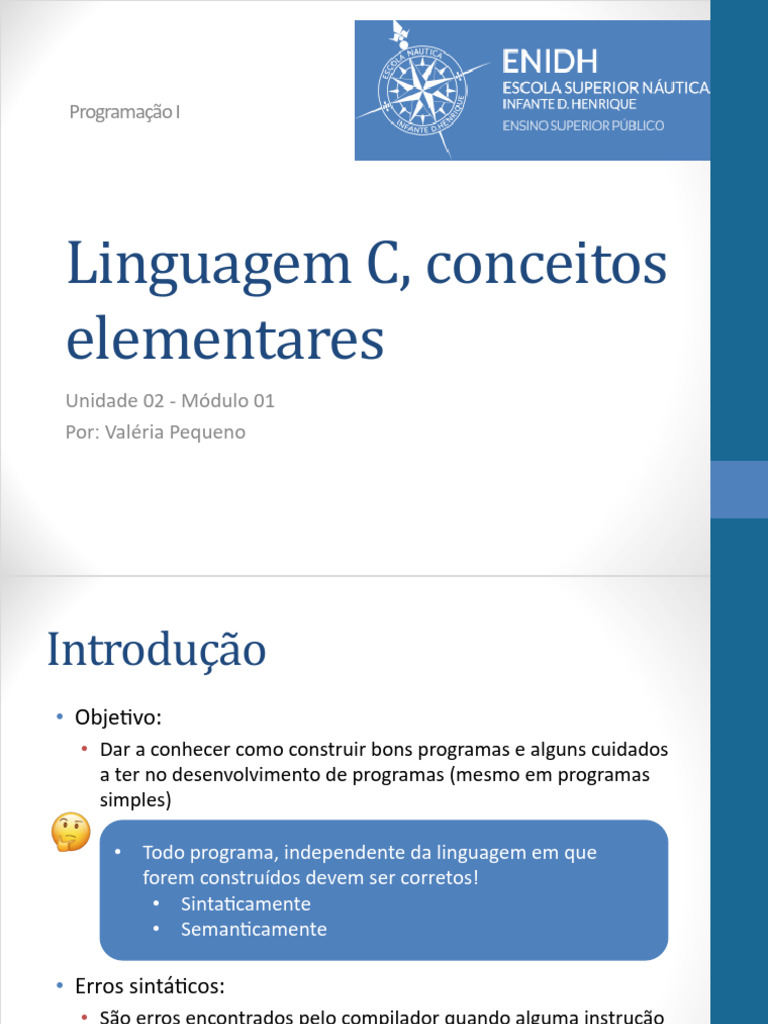 Unidade02 Modulo01 VMP Prog1 | PDF | Compilador | Escopo (Ciência da ...