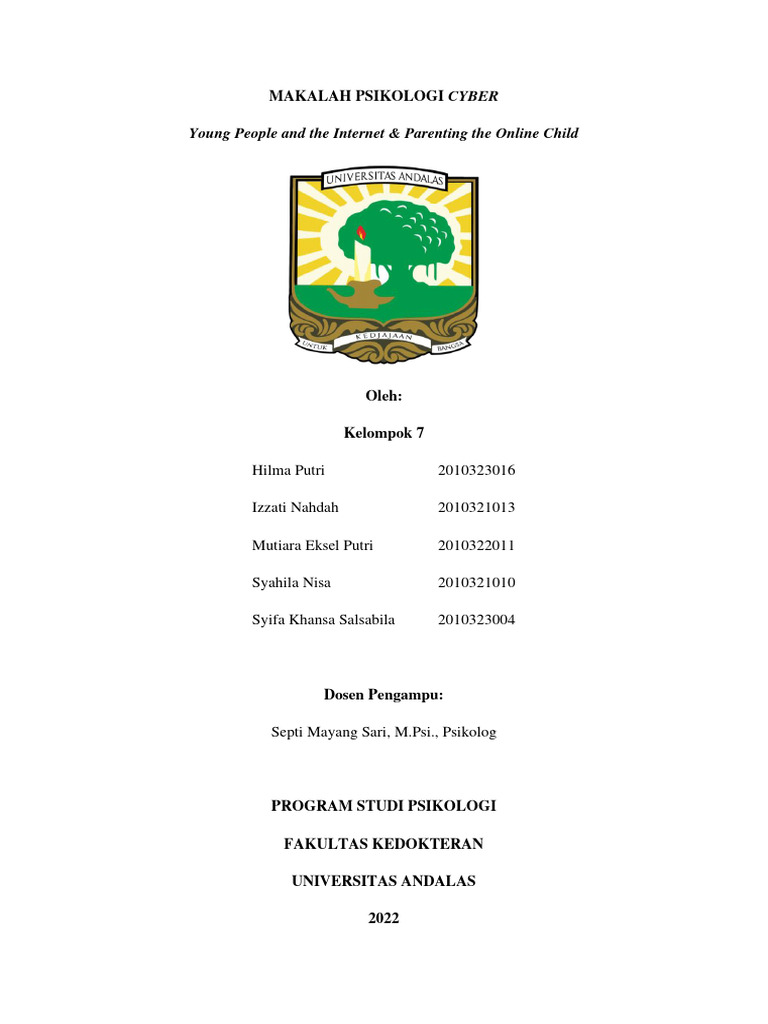 Makalah Kelompok 7 - Psikologi Cyber | PDF | Komputer