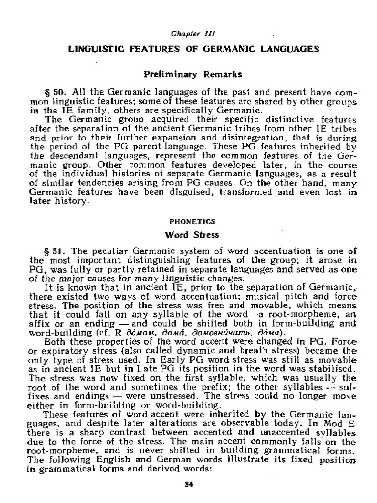 Linguistic Features of Germanic Languages | PDF