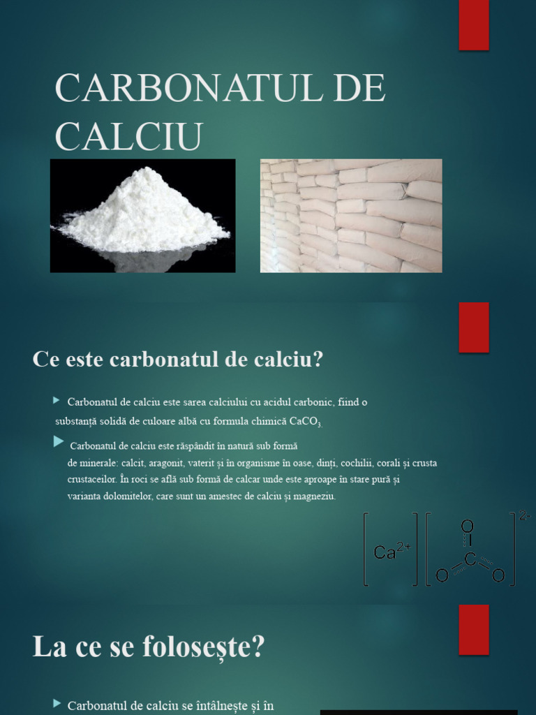 Carbonatul de Calciu - Chimie | PDF