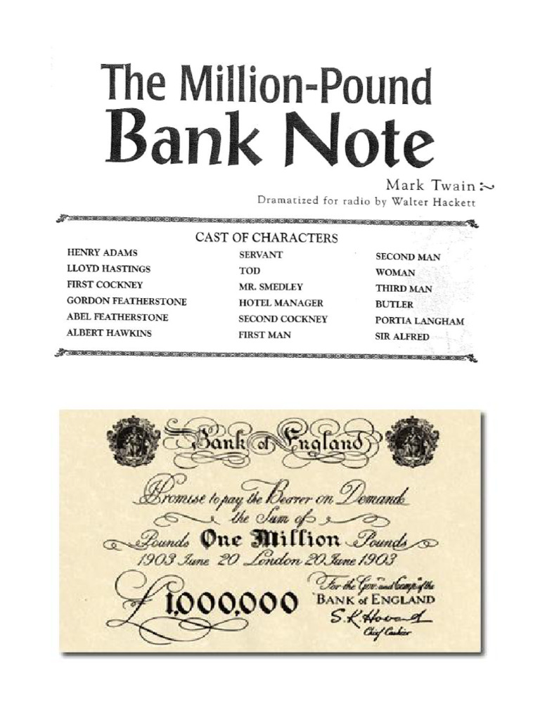 The Million Pound Bank Note | PDF