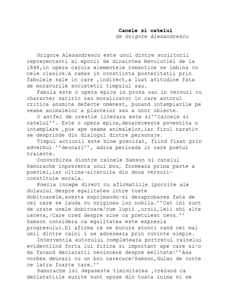 Cainele Si Catelul | PDF