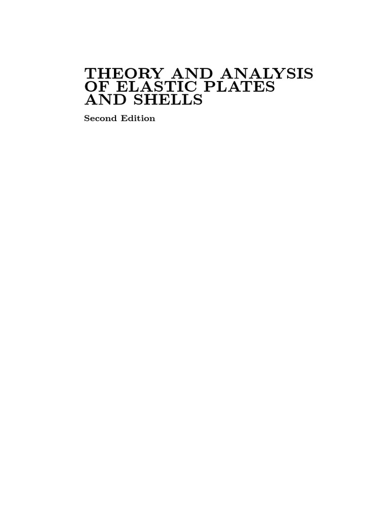 Theory And Analysis Of Elastic Plates An Pdf
