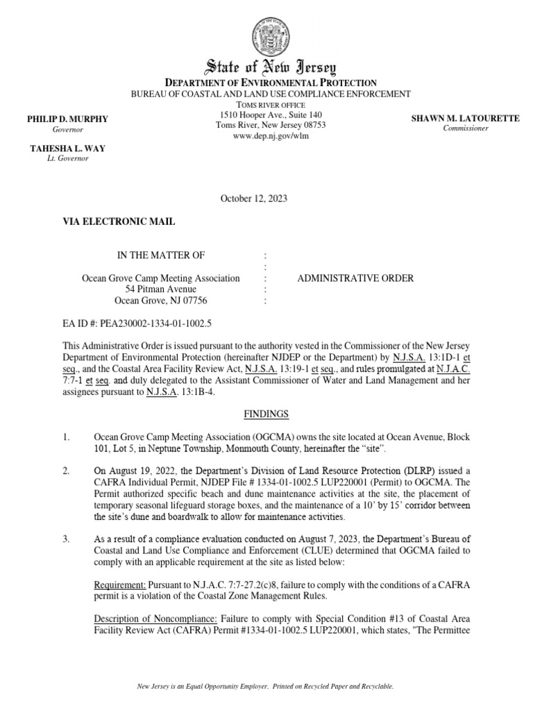 Ocean Grove Administrative Order | PDF | Bankruptcy | Complaint