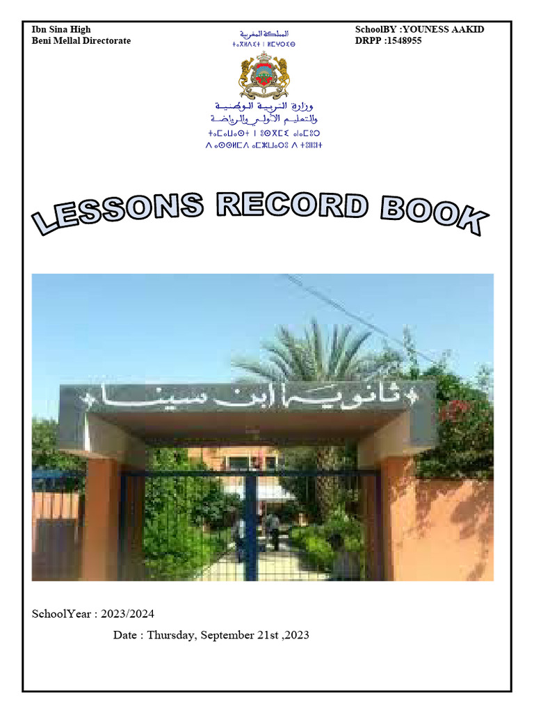 LESSONS RECORD BOOK (Récupération Automatique) | PDF | Plural | Linguistics