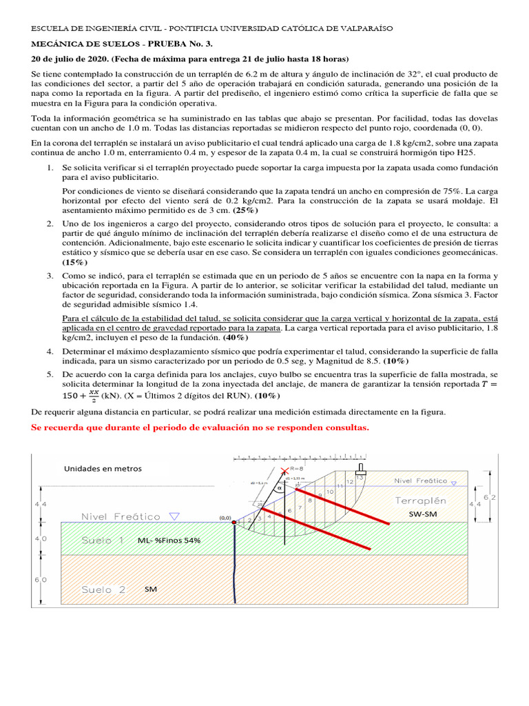 Prueba 3. Mecanica de Suelos 1-2020 | PDF | Ingeniería | Cantidad