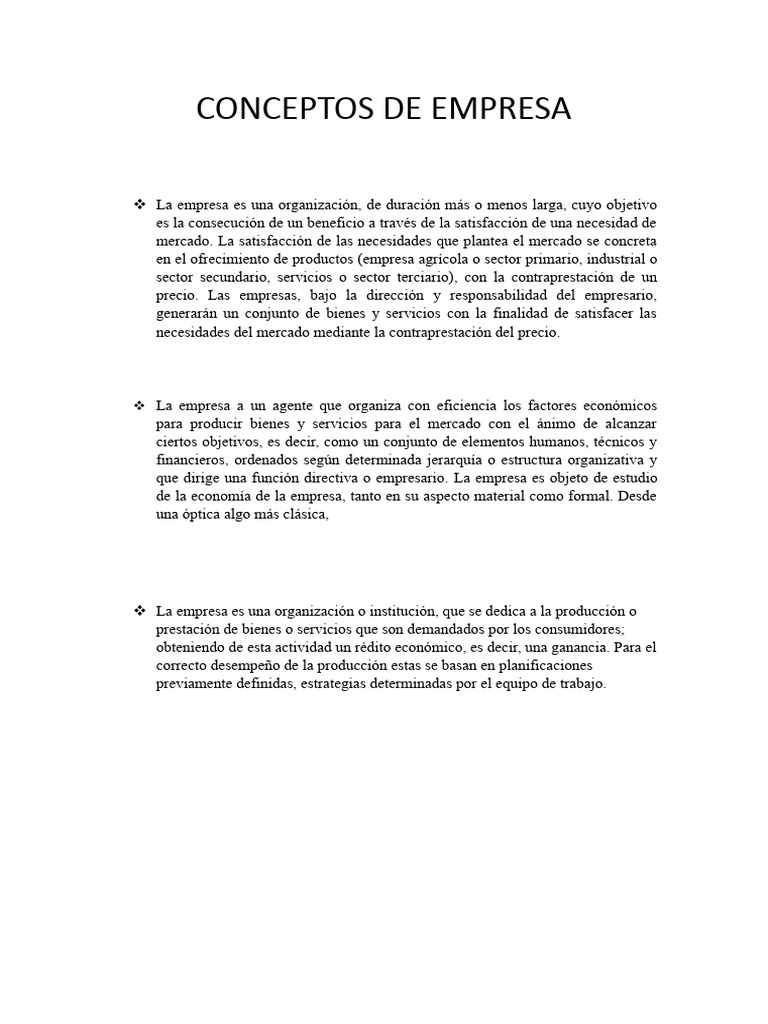 Concepto De Empresa