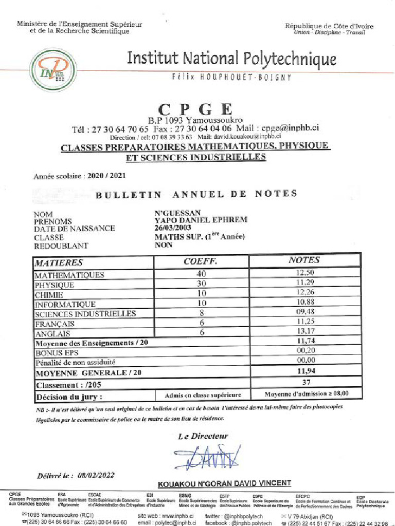 BULLETIN CPGE 2ème ANNEE-Avec Compression | PDF