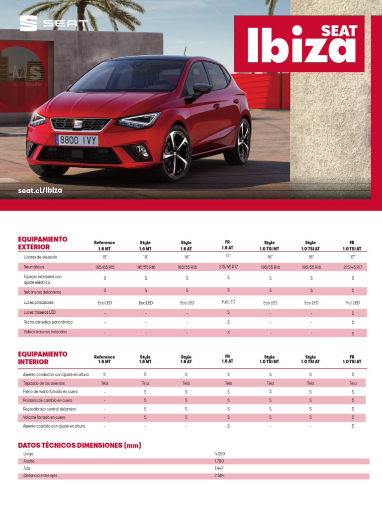 Ficha Nuevo Seat Ibiza | PDF | Sistema de freno antibloqueo | Vehículo de motor